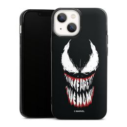DeinDesign iPhone 13 Mini Handy Slim Case extra d&uuml;nn Silikon Handyh&uuml;lle schwarz H&uuml;lle Venom Marvel Official Licensed Product Silikon Slim Case