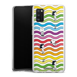 DeinDesign Galaxy A41 Handy Silikon H&uuml;lle Case transparent Handyh&uuml;lle Snoopy Muster Peanuts Silikon Case