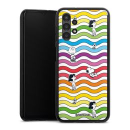 DeinDesign Galaxy A13 4G Handy Silikon H&uuml;lle Case schwarz Handyh&uuml;lle Snoopy Muster Peanuts
