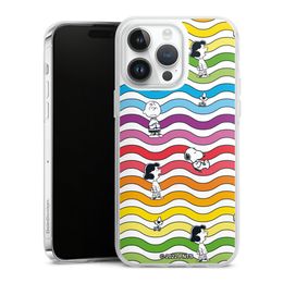 DeinDesign iPhone 14 Pro Max Handy Silikon H&uuml;lle Case transparent Handyh&uuml;lle Snoopy Muster Peanuts Silikon Case