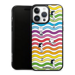 DeinDesign iPhone 14 Pro Max Handy Silikon H&uuml;lle Case schwarz Handyh&uuml;lle Snoopy Muster Peanuts