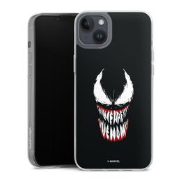 DeinDesign iPhone 14 Plus Handy Silikon H&uuml;lle Case transparent Handyh&uuml;lle Venom Marvel Official Licensed Product Silikon Case