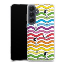 DeinDesign Galaxy A55 5G Handy Slim Case Silikon Handyh&uuml;lle transparent H&uuml;lle extra d&uuml;nn Snoopy Muster Peanuts Silikon Slim Case