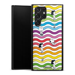 DeinDesign Galaxy S22 Ultra Handy Silikon H&uuml;lle Case schwarz Handyh&uuml;lle Snoopy Muster Peanuts