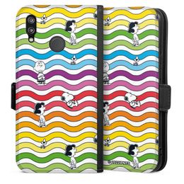 DeinDesign Huawei P20 Lite Handy Klapph&uuml;lle Handyh&uuml;lle aus Kunst Leder schwarz Flip Case Snoopy Muster Peanuts Sideflip mit Lasche