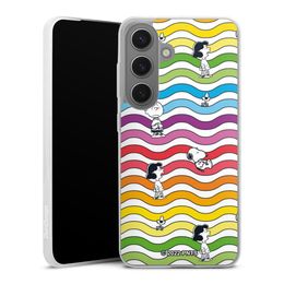DeinDesign Galaxy S25 Handy Slim Case Silikon Handyh&uuml;lle transparent H&uuml;lle extra d&uuml;nn Snoopy Muster Peanuts Silikon Slim Case