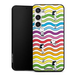DeinDesign Galaxy S24 FE 5G Handy Premium Silikon H&uuml;lle Handyh&uuml;lle schwarz Case Snoopy Muster Peanuts Silikon Premium Case
