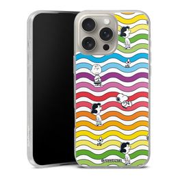 DeinDesign iPhone 16 Pro Max Handy Silikon H&uuml;lle Case transparent Handyh&uuml;lle Snoopy Muster Peanuts Silikon Case