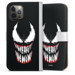 DeinDesign iPhone 12 Pro Max Handy Klapph&uuml;lle Handyh&uuml;lle aus Kunst Leder wei&szlig; Flip Case Venom Marvel Official Licensed Product Sideflip mit Lasche