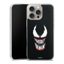 DeinDesign iPhone 16 Pro Max Handy Silikon H&uuml;lle Case transparent Handyh&uuml;lle Venom Marvel Official Licensed Product Silikon Case