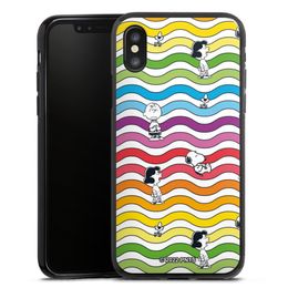 DeinDesign iPhone X Handy Silikon H&uuml;lle Case schwarz Handyh&uuml;lle Snoopy Muster Peanuts