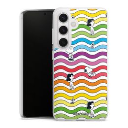 DeinDesign Galaxy S24 Handy Silikon H&uuml;lle Case transparent Handyh&uuml;lle Snoopy Muster Peanuts Silikon Case