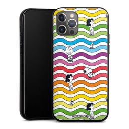 DeinDesign iPhone 12 Pro Handy Silikon H&uuml;lle Case schwarz Handyh&uuml;lle Snoopy Muster Peanuts