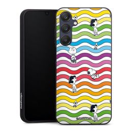DeinDesign Galaxy A25 5G Handy Premium Silikon H&uuml;lle Handyh&uuml;lle schwarz Case Snoopy Muster Peanuts Silikon Premium Case