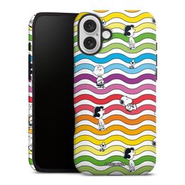DeinDesign iPhone 16 Plus Handy Panzer Handyh&uuml;lle robuste Outdoor H&uuml;lle Schutzh&uuml;lle matt Snoopy Muster Peanuts Tough Case