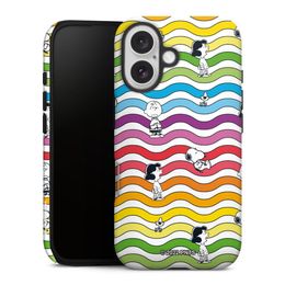 DeinDesign iPhone 16 Handy Panzer Handyh&uuml;lle robuste Outdoor H&uuml;lle Schutzh&uuml;lle matt Snoopy Muster Peanuts Tough Case