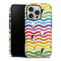 DeinDesign iPhone 16 Pro Handy Panzer Handyh&uuml;lle robuste Outdoor H&uuml;lle Schutzh&uuml;lle matt Snoopy Muster Peanuts Tough Case
