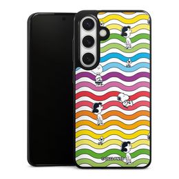DeinDesign Galaxy S24 Handy Slim Case extra d&uuml;nn Silikon Handyh&uuml;lle schwarz H&uuml;lle Snoopy Muster Peanuts Silikon Slim Case