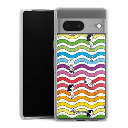 DeinDesign Google Pixel 7 Handy Silikon H&uuml;lle Case transparent Handyh&uuml;lle Snoopy Muster Peanuts Silikon Case