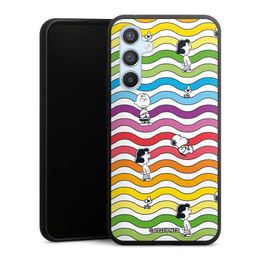 DeinDesign Galaxy A54 5G Handy Premium Silikon H&uuml;lle Handyh&uuml;lle schwarz Case Snoopy Muster Peanuts Silikon Premium Case