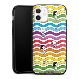 DeinDesign iPhone 12 Handy Silikon H&uuml;lle Case schwarz Handyh&uuml;lle Snoopy Muster Peanuts