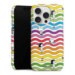 DeinDesign iPhone 15 Pro Handy Premium Case Smartphone Handyh&uuml;lle Schutzh&uuml;lle gl&auml;nzend Snoopy Muster Peanuts Premium Case