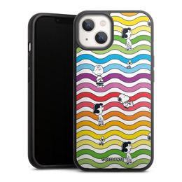 DeinDesign iPhone 13 Handy Gallery Case Handyh&uuml;lle 9H Geh&auml;rtetes Glas R&uuml;ckseite H&uuml;lle Snoopy Muster Peanuts Gallery Case