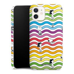 DeinDesign iPhone 12 Handy Premium Case Smartphone Handyh&uuml;lle Schutzh&uuml;lle gl&auml;nzend Snoopy Muster Peanuts Premium Case
