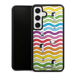 DeinDesign Galaxy S24 Handy Gallery Case Handyh&uuml;lle 9H Geh&auml;rtetes Glas R&uuml;ckseite H&uuml;lle Snoopy Muster Peanuts Gallery Case