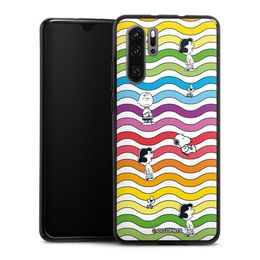 DeinDesign Huawei P30 Pro Handy Silikon H&uuml;lle Case schwarz Handyh&uuml;lle Snoopy Muster Peanuts