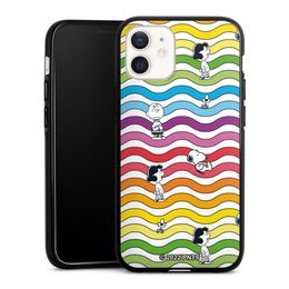 DeinDesign iPhone 12 mini Handy Silikon H&uuml;lle Case schwarz Handyh&uuml;lle Snoopy Muster Peanuts