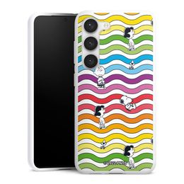 DeinDesign Galaxy S23 Handy Silikon H&uuml;lle Case wei&szlig; Handyh&uuml;lle Snoopy Muster Peanuts Silikon Case