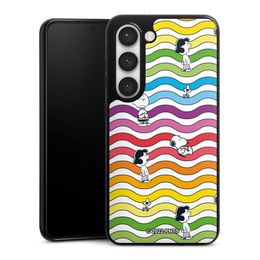 DeinDesign Galaxy S23 Handy Silikon H&uuml;lle Case schwarz Handyh&uuml;lle Snoopy Muster Peanuts