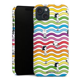 DeinDesign iPhone 15 Plus Handy Premium Case Smartphone Handyh&uuml;lle Schutzh&uuml;lle matt Snoopy Muster Peanuts Premium Case