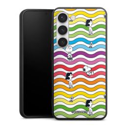DeinDesign Galaxy S23 Handy Premium Silikon H&uuml;lle Handyh&uuml;lle schwarz Case Snoopy Muster Peanuts Silikon Premium Case