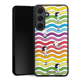 DeinDesign Galaxy S25 FE Handy Premium Silikon H&uuml;lle Handyh&uuml;lle schwarz Case Snoopy Muster Peanuts Silikon Premium Case