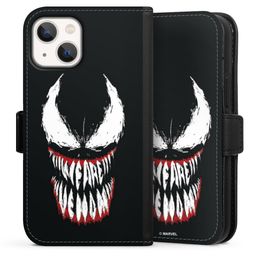 DeinDesign Galaxy A51 Handy Klapph&uuml;lle Handyh&uuml;lle aus Kunst Leder schwarz Flip Case Venom Marvel Official Licensed Product Sideflip mit Lasche