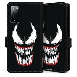 DeinDesign Galaxy S20 Handy Klapph&uuml;lle Handyh&uuml;lle aus Kunst Leder schwarz Flip Case Official Licensed Product Marvel Venom Sideflip mit Lasche
