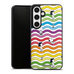 DeinDesign Galaxy S24 Handy Silikon H&uuml;lle Case schwarz Handyh&uuml;lle Snoopy Muster Peanuts