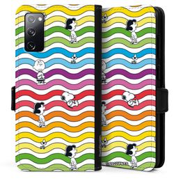 DeinDesign Galaxy S20 Handy Klapph&uuml;lle Handyh&uuml;lle aus Kunst Leder schwarz Flip Case Snoopy Peanuts Muster Sideflip mit Lasche