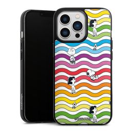 DeinDesign iPhone 13 Pro Handy Silikon H&uuml;lle Case schwarz Handyh&uuml;lle Snoopy Muster Peanuts