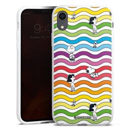 DeinDesign iPhone Xr Handy Silikon H&uuml;lle Case wei&szlig; Handyh&uuml;lle Snoopy Muster Peanuts Silikon Case
