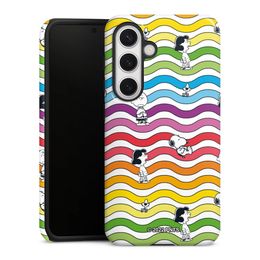 DeinDesign Galaxy S24 Handy Panzer Handyh&uuml;lle robuste Outdoor H&uuml;lle Schutzh&uuml;lle gl&auml;nzend Snoopy Muster Peanuts Tough Case