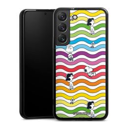 DeinDesign Galaxy S22 Handy Slim Case extra d&uuml;nn Silikon Handyh&uuml;lle schwarz H&uuml;lle Snoopy Muster Peanuts Silikon Slim Case