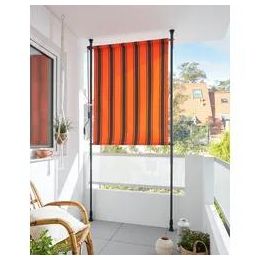 Senkrechtmarkise Konifera "Marbella Vista", orange (orange, braun), B:120cm H:225cm, Polyacryl, Markisen, BxH: 120x225 cm, mit Teleskop-Funktion