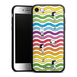 DeinDesign iPhone 8 Handy Premium Silikon H&uuml;lle Handyh&uuml;lle schwarz Case Snoopy Muster Peanuts Silikon Premium Case