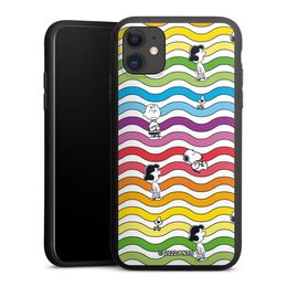 DeinDesign iPhone 11 Handy Premium Silikon H&uuml;lle Handyh&uuml;lle schwarz Case Snoopy Peanuts Muster Silikon Premium Case