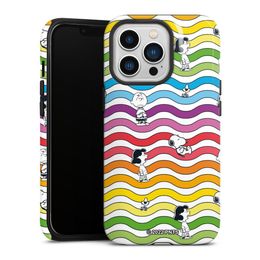 DeinDesign iPhone 13 Pro Handy Panzer Handyh&uuml;lle robuste Outdoor H&uuml;lle Schutzh&uuml;lle gl&auml;nzend Snoopy Muster Peanuts Tough Case