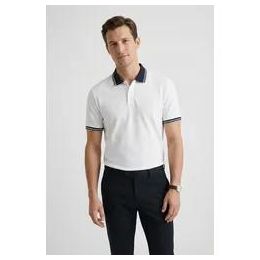Poloshirt OLYMP "Casual", Herren, Gr. M, wei&szlig;, Piqu&eacute;, Obermaterial: 100% Baumwolle, Shirts, farbliche Kontrast-Details