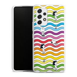 DeinDesign Galaxy A53 5G Handy Silikon H&uuml;lle Case wei&szlig; Handyh&uuml;lle Snoopy Muster Peanuts Silikon Case